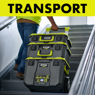 RYOBI STM201 LINK Rolling Tool Box with STM102 LINK Medium Tool Box and ...